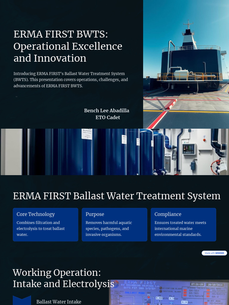 ERMA FIRST BWTS: Innovation & Compliance | PDF | Water Treatment | Water