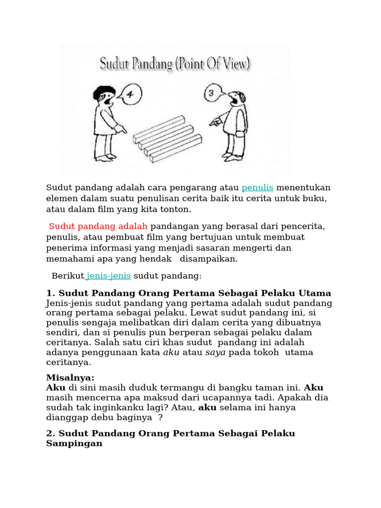 Jenis-Jenis Sudut Pandang dalam Cerita | PDF
