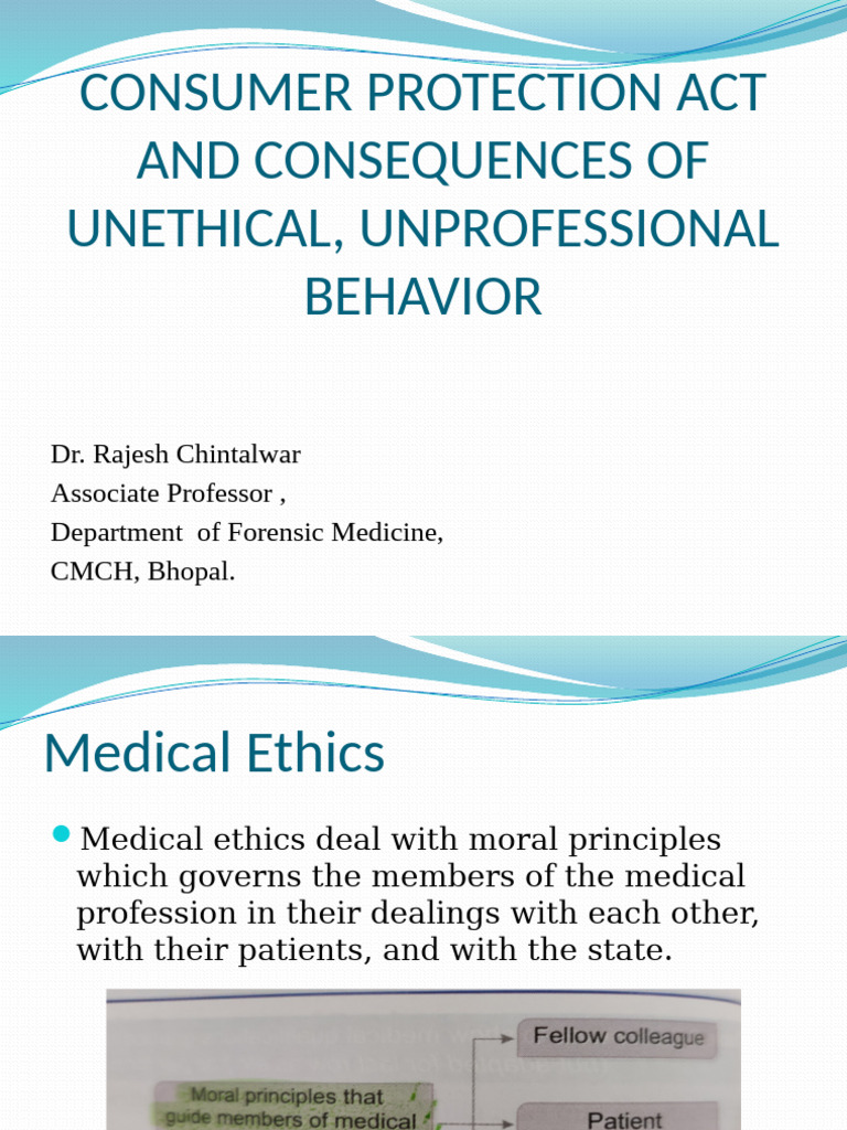 Consumer Protection Act and Consequences of Unethical, Unprofessional ...