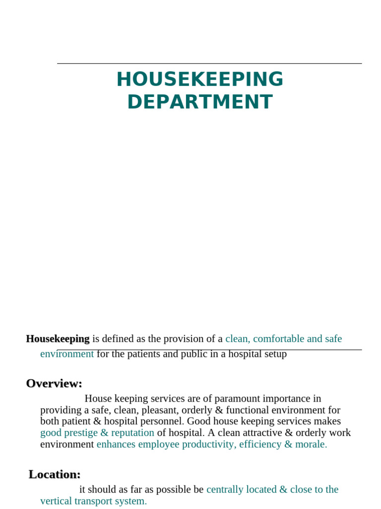Housekeeping Dept 20 | PDF | Housekeeping