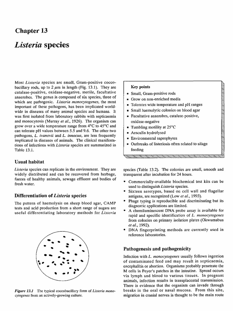 Overview of Listeria Species and Pathogenicity | PDF | Bacillus | Anthrax