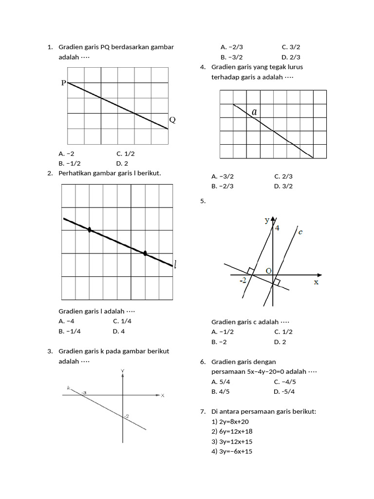 Persamaan Garis Gradien | PDF
