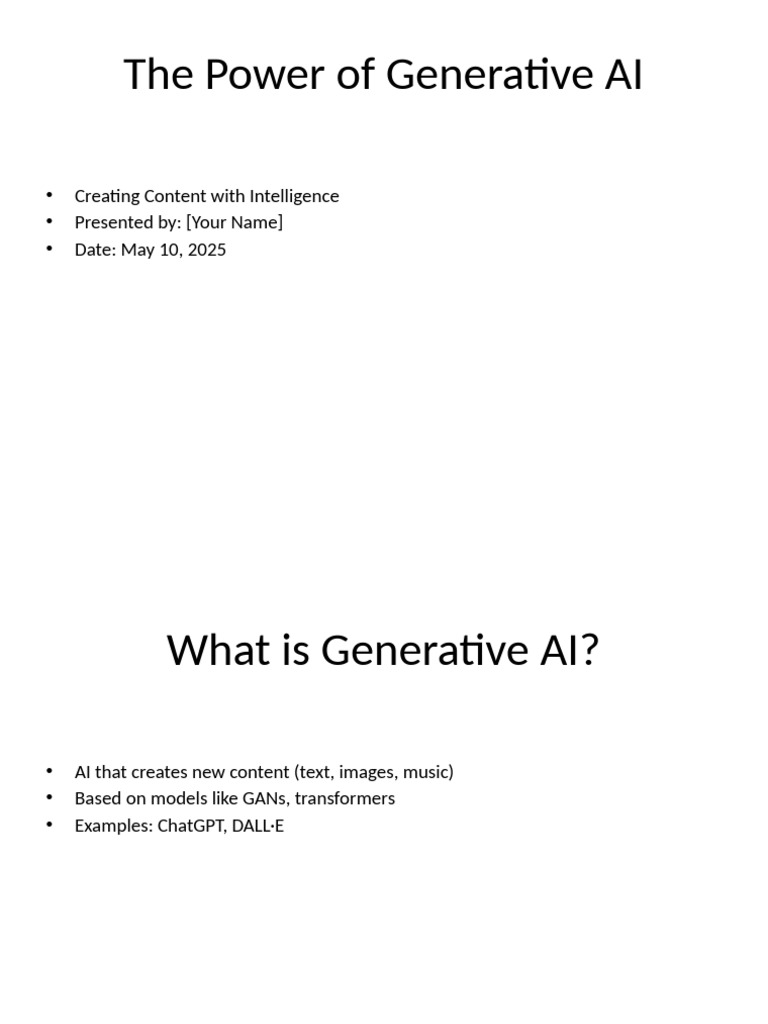 Introduction to Generative AI Presentation | PDF