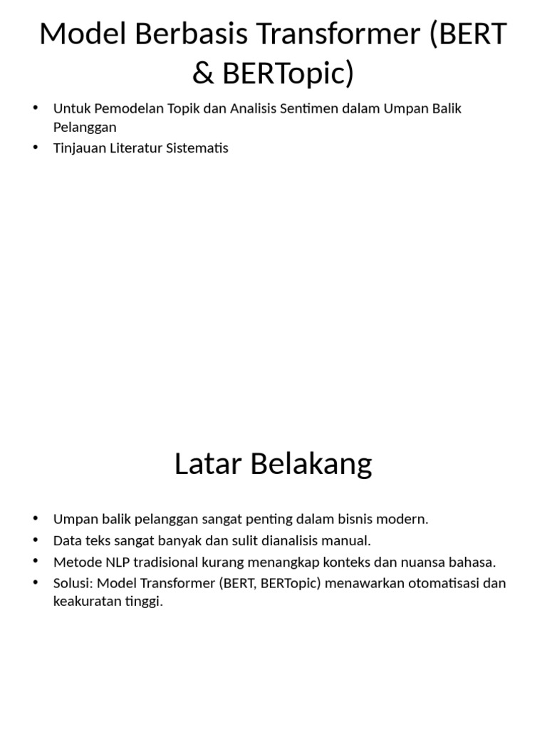 Presentasi_BERT_BERTopic | PDF