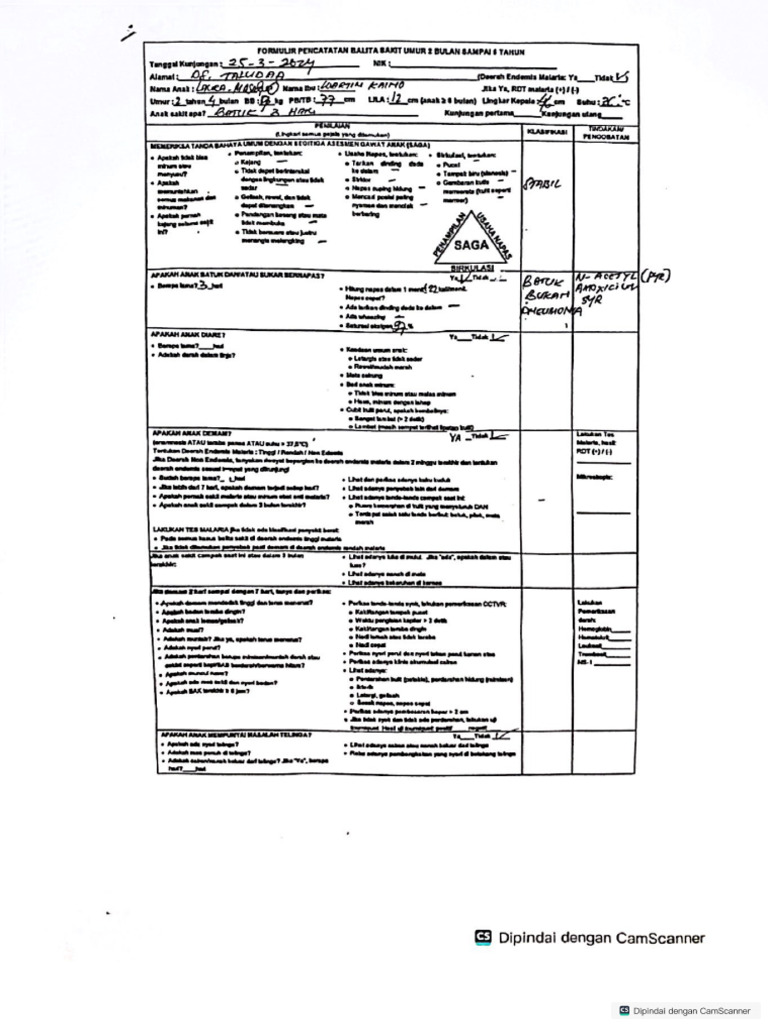 Formulir Pencatatan MTBS | PDF