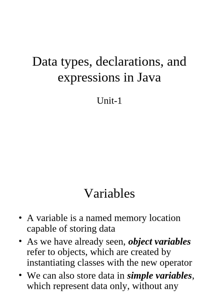 Unit-1 Data Types and Expression | PDF | Data Type | Integer (Computer Science)