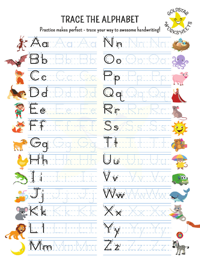 Trace The Alphabet Upper and Lower Compressed | PDF