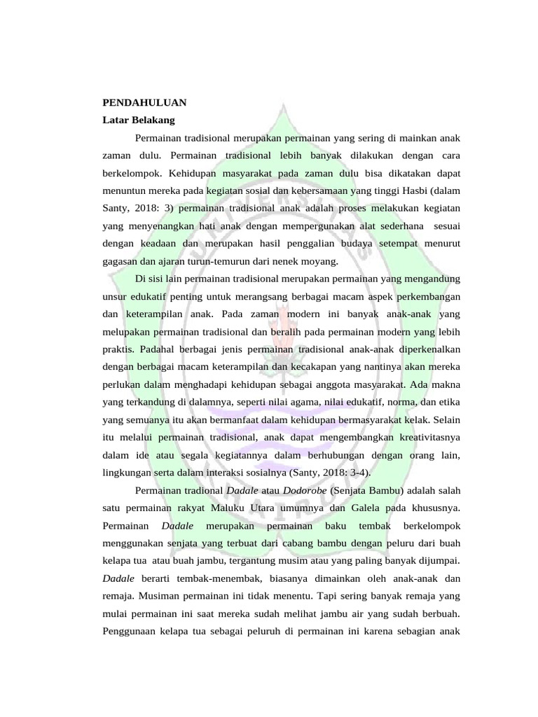 Nilai Permainan Dodorobe di Galela | PDF