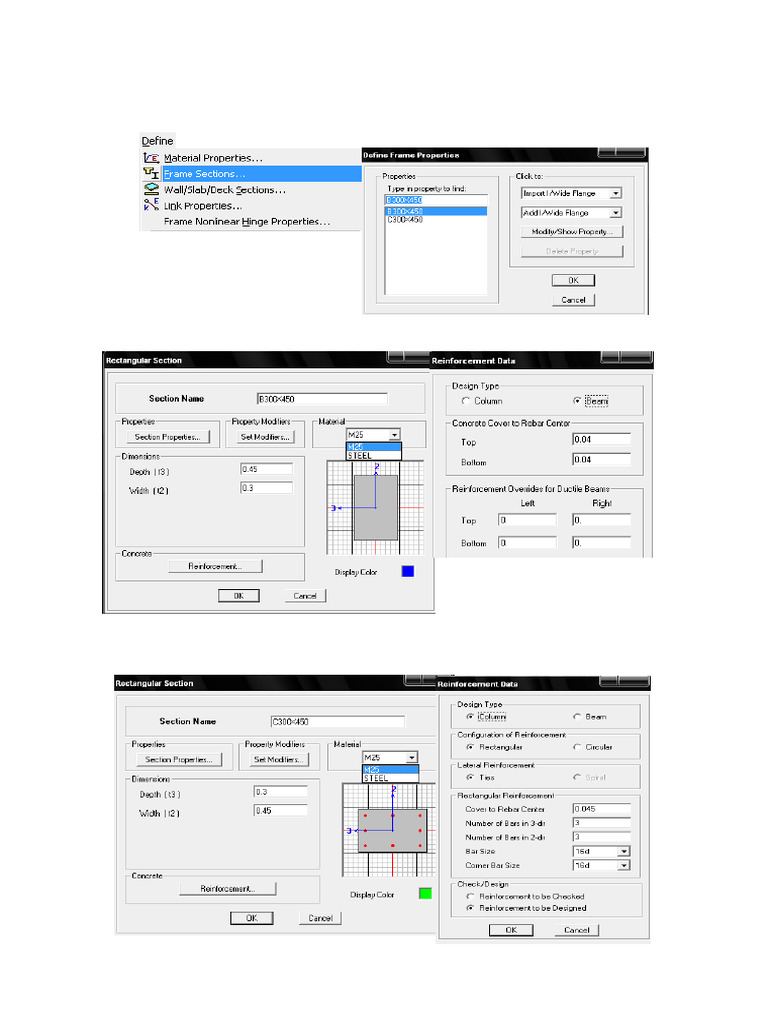 7) Define Section Columns and Beams Using | PDF
