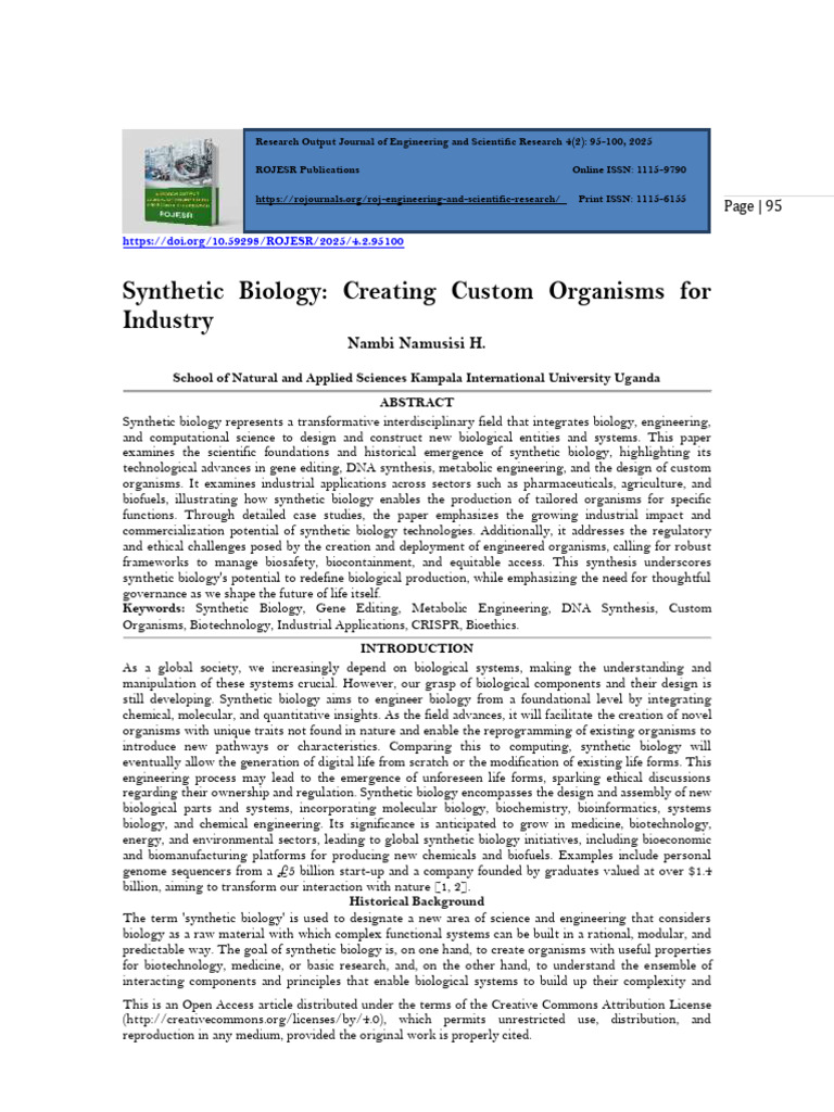 Synthetic Biology: Creating Custom Organisms For Industry (WWW - Kiu.ac ...