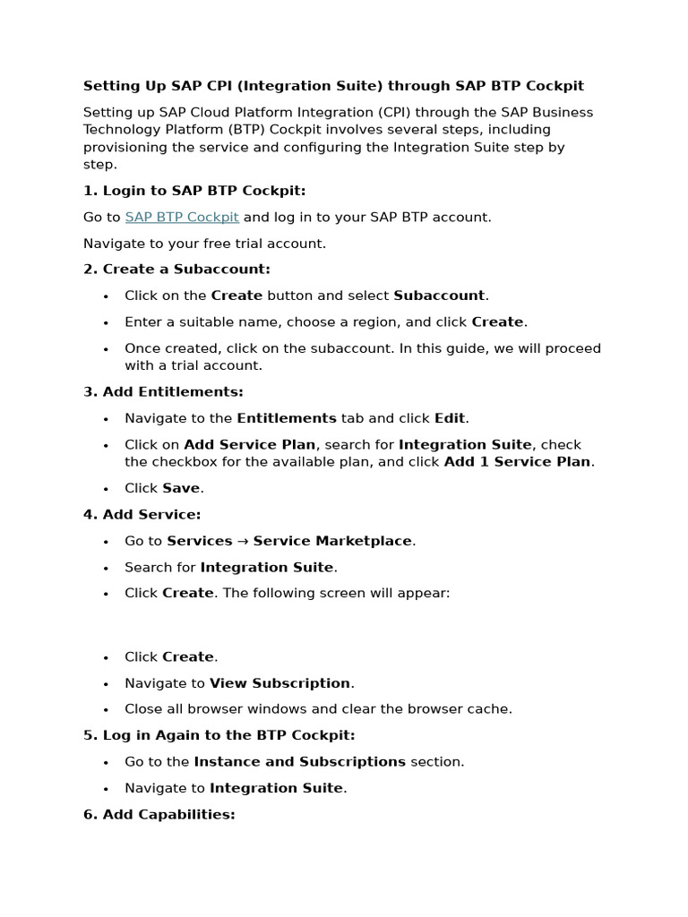 Setting Up Sap Cpi | PDF