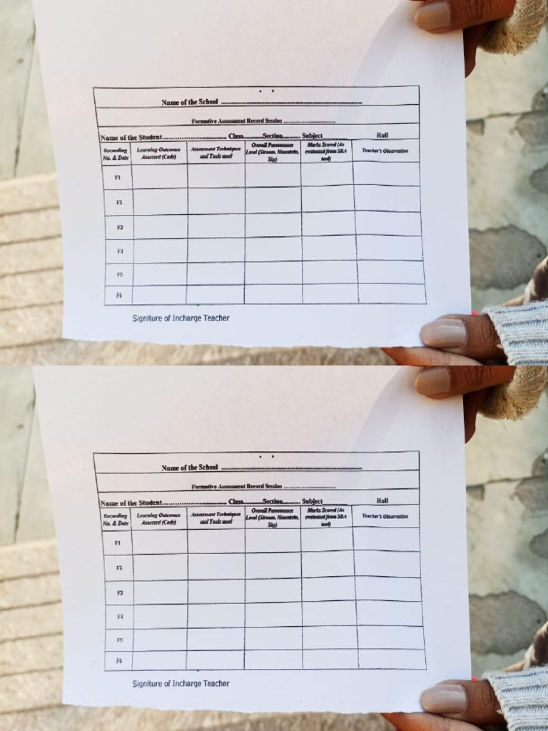 Formative Assessment Record | PDF