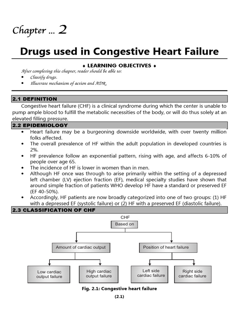 CHF Drug Classification and Mechanisms | PDF | Heart Failure | Heart