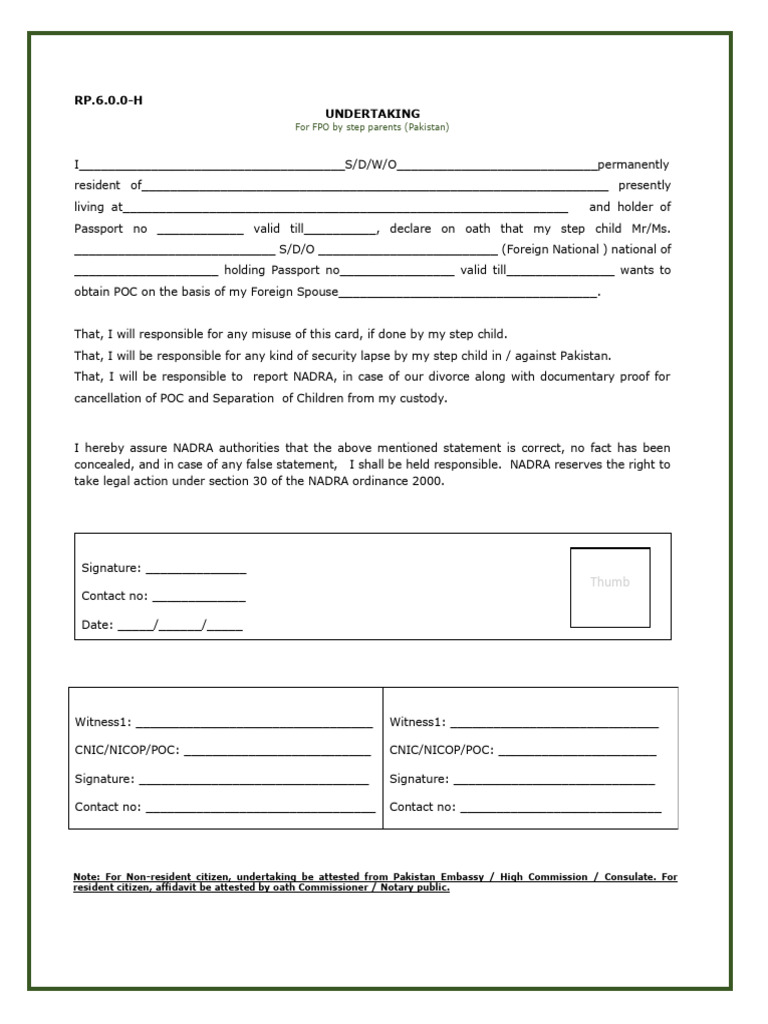 Affidavit For FPO Step Parents | PDF