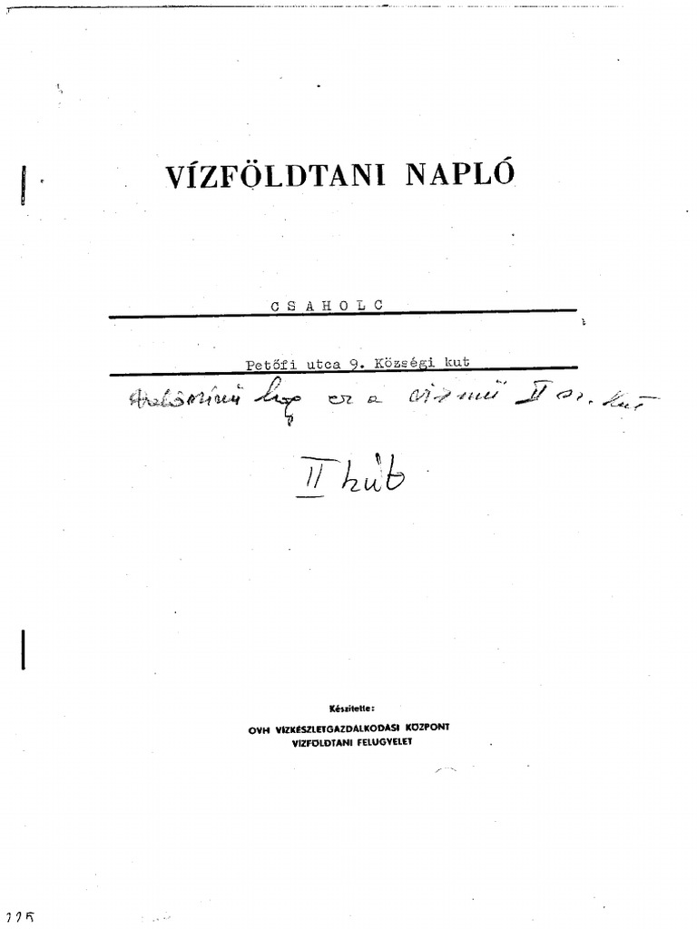 IV VFN Csaholc - 1. Sz. Kút - (B-10) | PDF