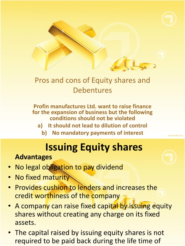Equity Shares vs. Debentures: Pros & Cons | PDF | Bonds (Finance ...