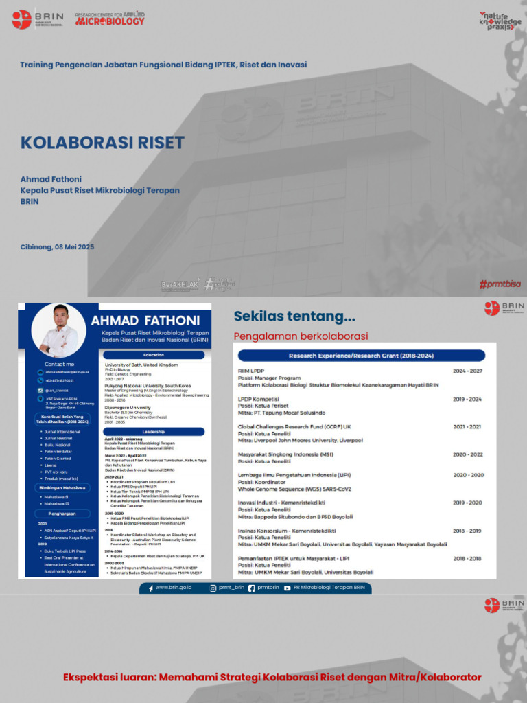 Paparan Kolaborasi Riset - AF-Training Pengenalan JF IPTEK - 8mei2025 | PDF