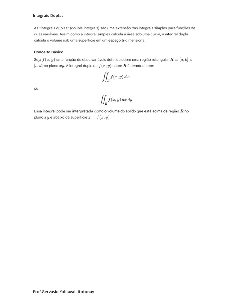 INTEGRAIS DUPLAS | PDF