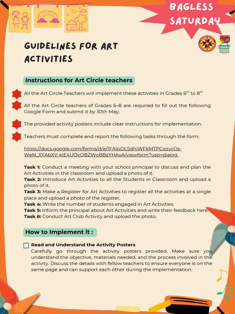 Art Activities For Bagless Saturday - May | PDF