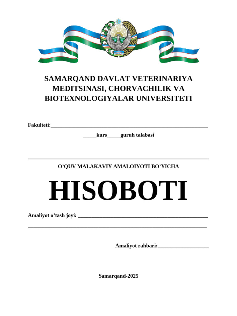 Samarqand Davlat Veterinariya Meditsinasi | PDF