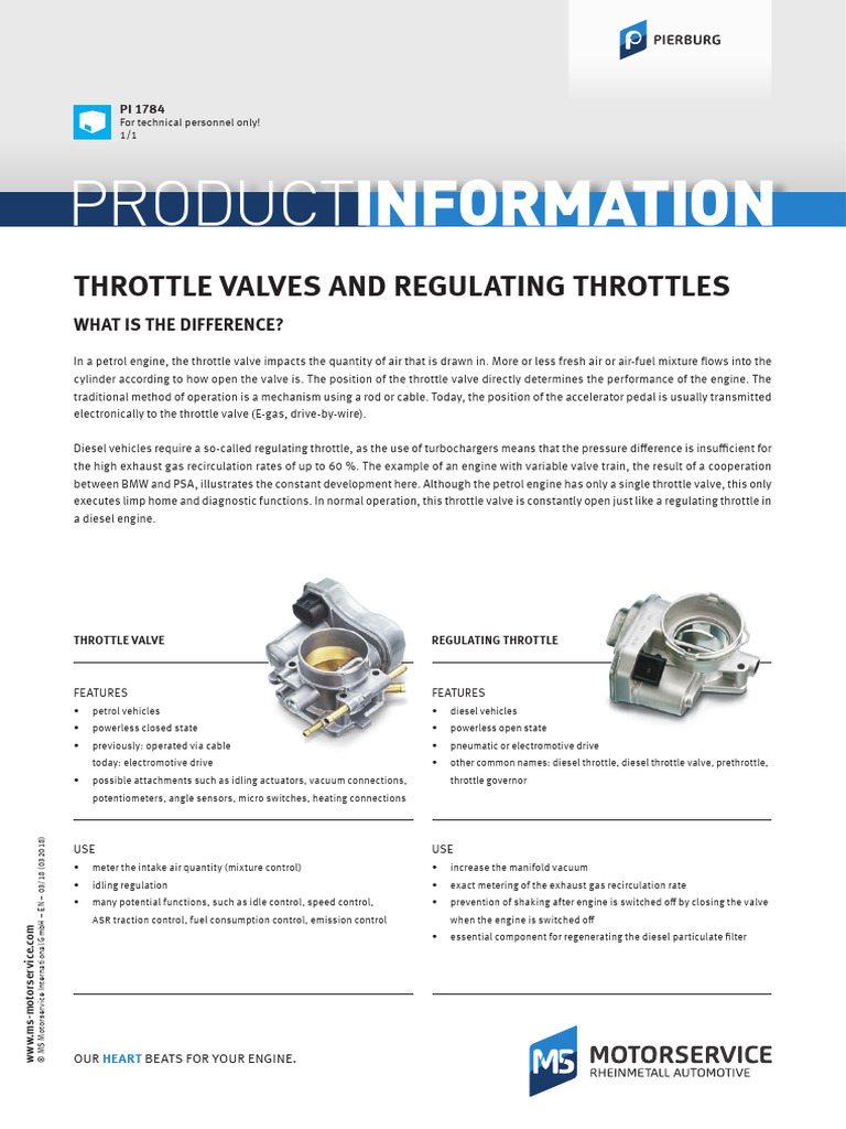 Diesel Engine Throttle Valve Functions | PDF | Throttle | Diesel Engine