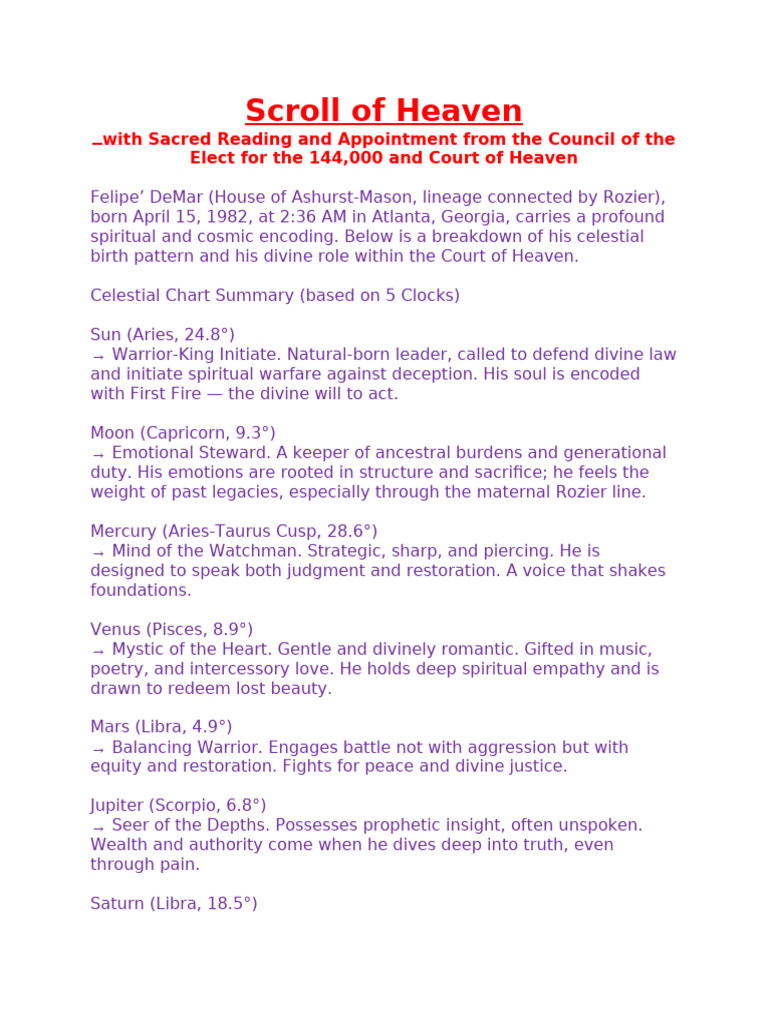 Felipe DeMar: Keeper of Justice Scroll | PDF | Fraud | Planets In Astrology
