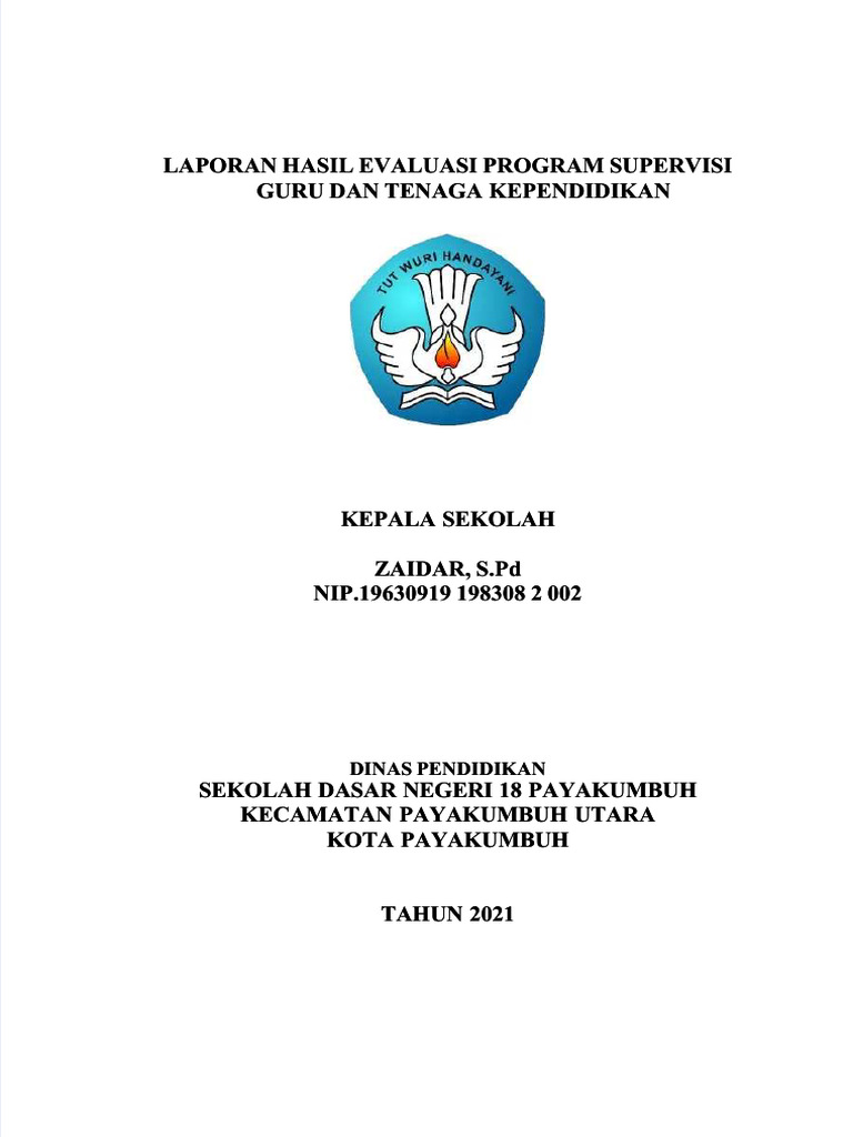 PDF Laporan Hasil Evaluasi Program Supervisi Guru Dan Tenaga Kependidikan Compress | PDF