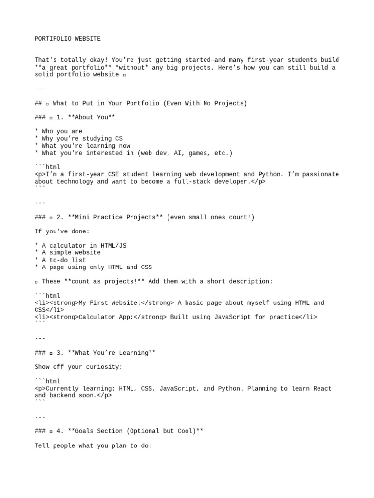 Portifolio Website | PDF