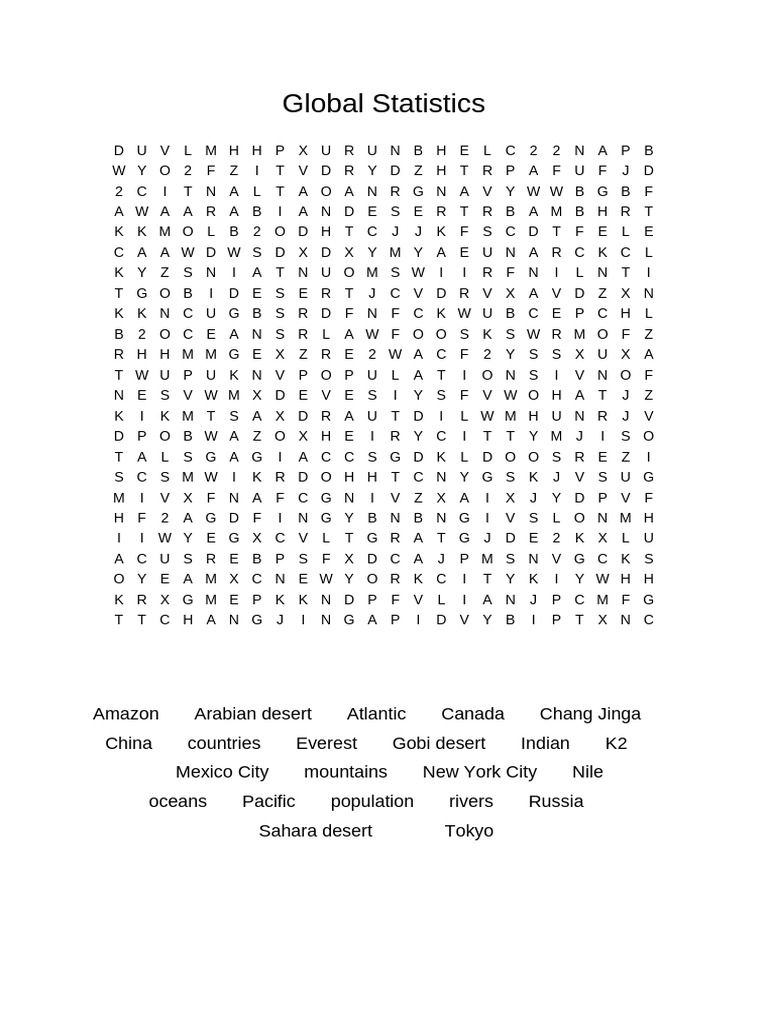 Global_Statistics Word search | PDF