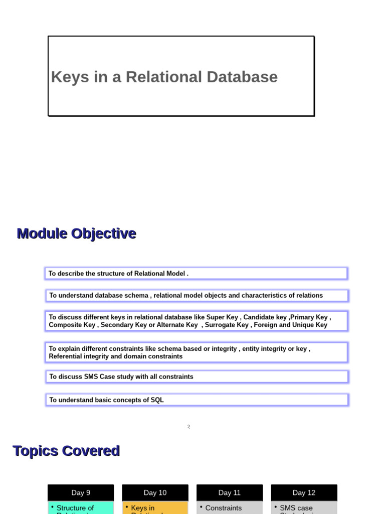 L10 - Keys in Relational Database | PDF | Relational Database | Relational Model