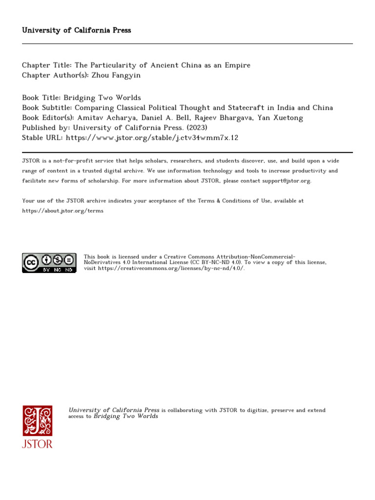 The Particularity of Ancient China | PDF | History Of China | China