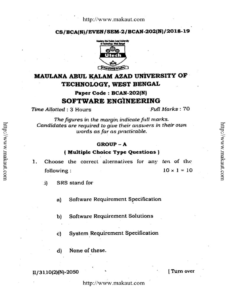 Bca 2 Sem Software Engineering Bcan 202n 2019 | PDF