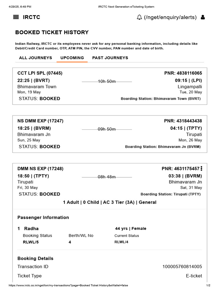 IRCTC Next Generation ETicketing System-1 | PDF | Service Industries | Banking