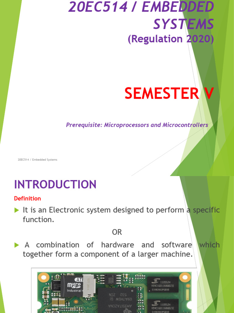 Embedded Systems UNIT I | PDF | Embedded System | Computer Hardware