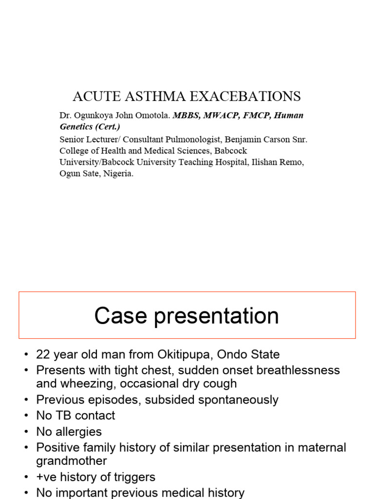 Acute Asthma Exacerbations Management Guide | PDF | Asthma | Medical ...