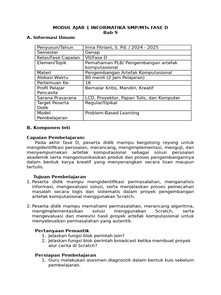 Modul Ajar PBL | PDF