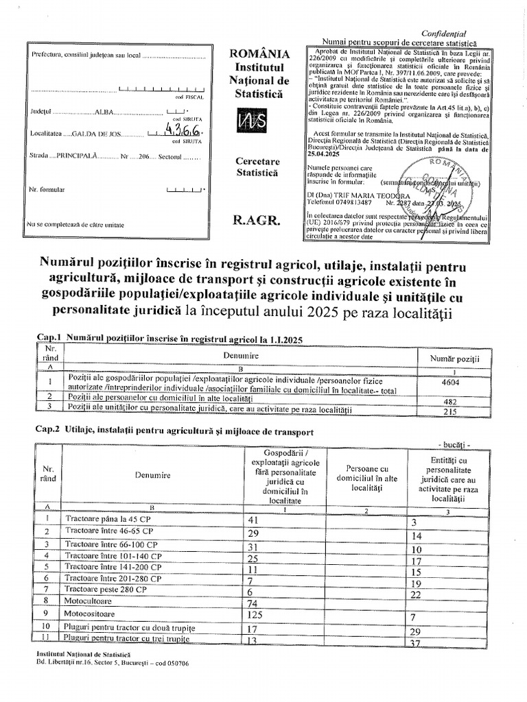 RAGR 2025 Galda de Jos | PDF