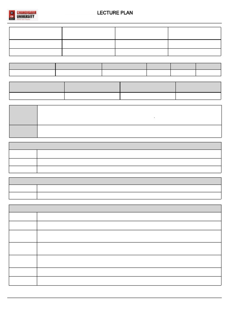 LecturePlan CS201 21CSH-471 | PDF | Engineering | Analytics