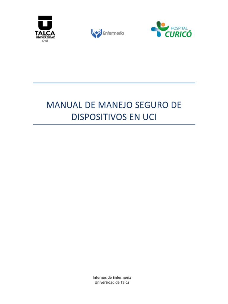Manejo Seguro de Dispositivos en UCI | PDF | Medicina de Cuidados ...