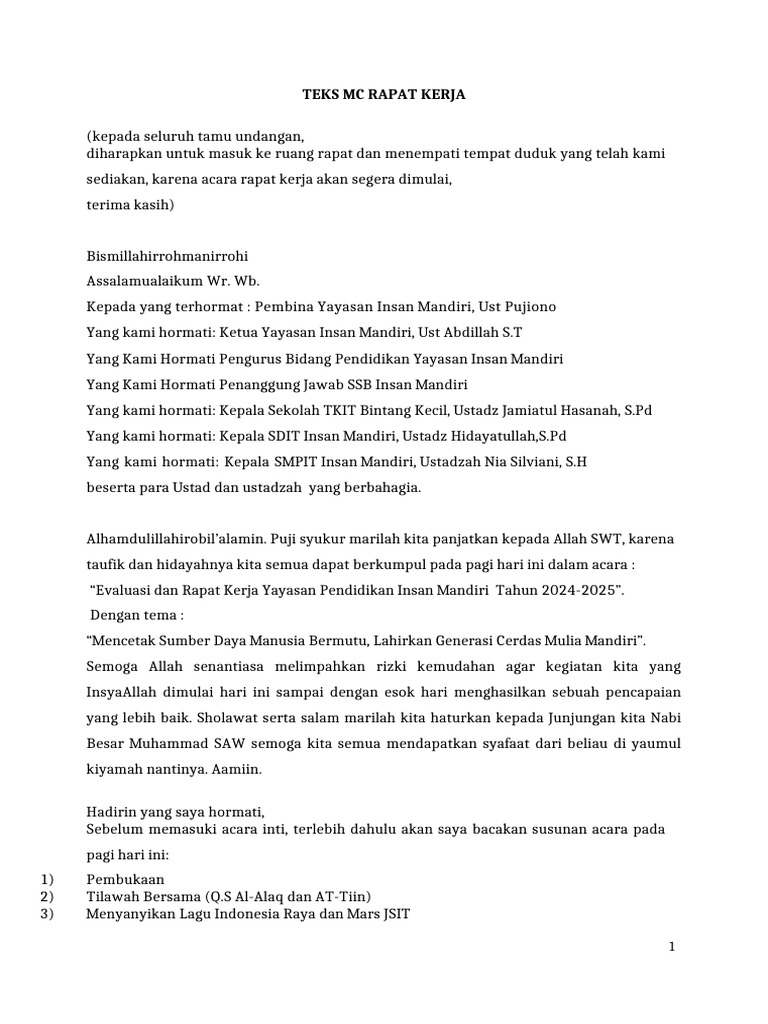 Teks MC Raker 2024 | PDF