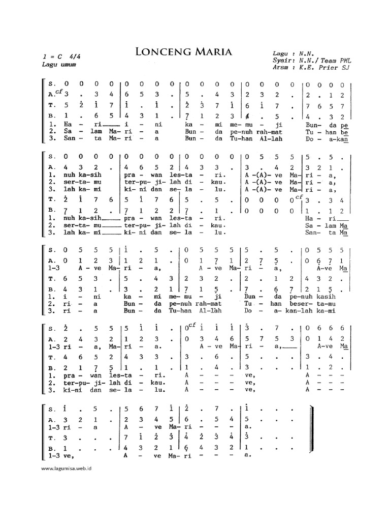 Lonceng Maria Satb | PDF