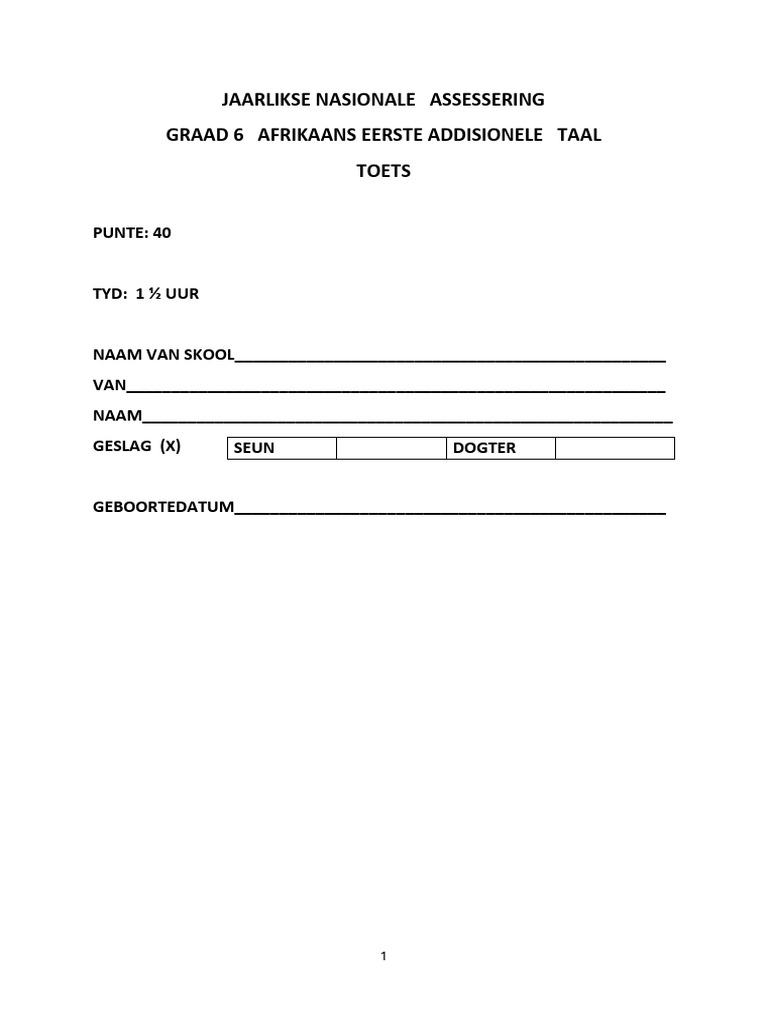 Graad 6 | PDF