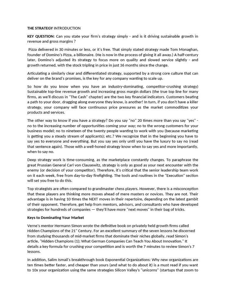 The Strategy Introduction | PDF | Strategic Planning | Swot Analysis