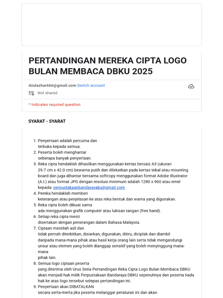 Pertandingan Mereka Cipta Logo Bulan Membaca Dbku 2025 | PDF