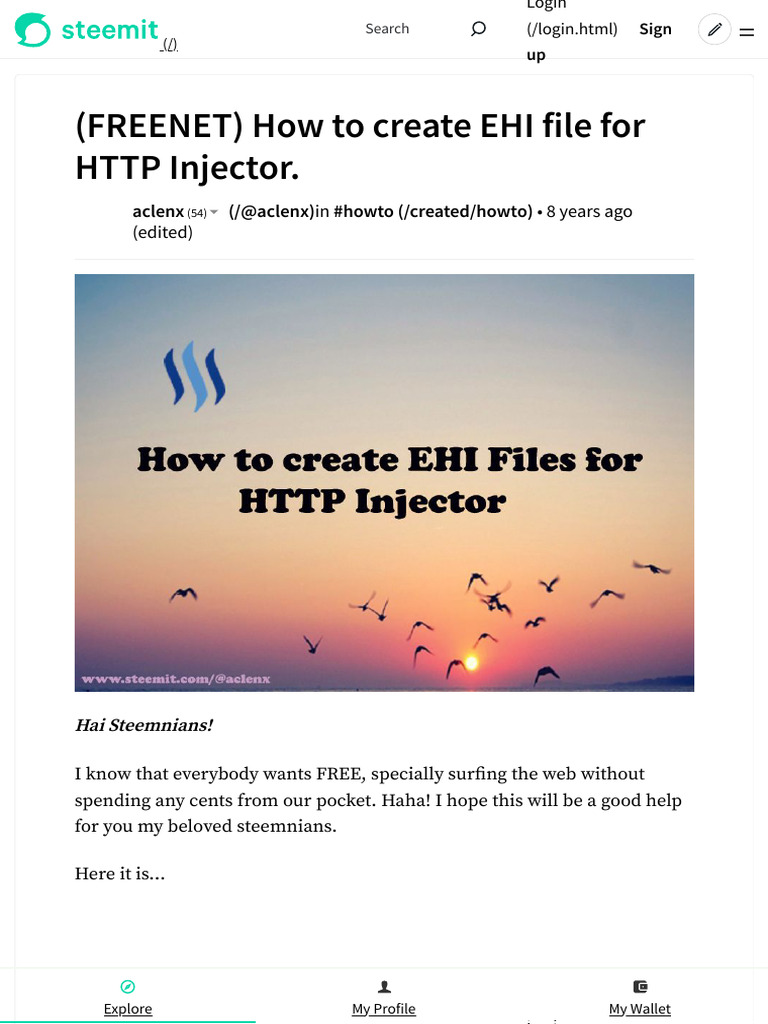 (FREENET) How To Create EHI File For HTTP Injector. - Steemit | PDF ...