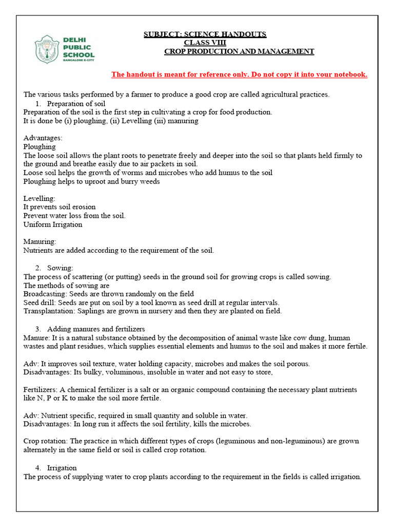 The Handout Is Meant For Reference Only. Do Not Copy It Into Your ...