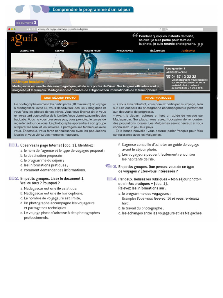 Le Programme D'un Voyage - Le Futur Simple | PDF