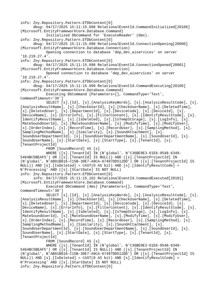 Depaiservices 849cf64679 5rmbj Depaiservices Logs | PDF | Databases ...