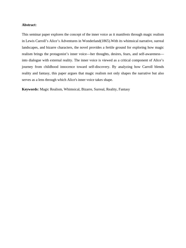 Eng Seminar Paper Anup Das Final | PDF | Alice (Alice's Adventures In ...