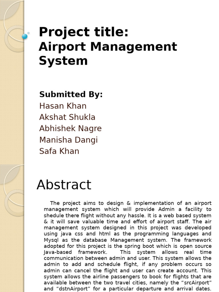 Airport Management System | PDF | Airport | Databases